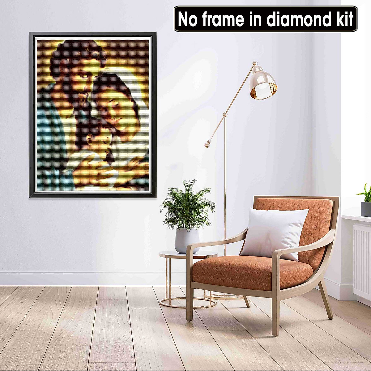 LOMSIOY DIY 5D Diamond Art Kits for Adults, Family Diamond Painting Kits for Beginner, Angels Diamond Art with Round Full Drill Rhinestone Crafts Gem Arts for Home Wall Decor 12 * 16 inch