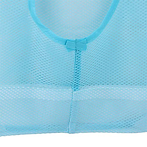 Timesuper Multipurpose Hanging Mesh Holder Clothespin Basket Bag Kitchen Bathroom Storage Organizer,Blue