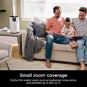 Shark HP132 Clean Sense Air Purifier with Odor Neutralizer Technology, HEPA Filter, 500 sq. ft., Small Room, Bedroom, Office, Captures 99.98% of Particles, Dust, Smoke & Allergens, Portable, White