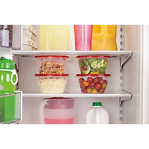 Rubbermaid Red TakeAlongs 5.2-Cup Deep Squares Food Storage Containers, 4-Pack, Chili (4 Pack)