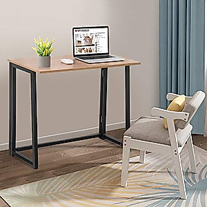 Toolsempire Home Office Folding Desk, 31.5” Foldable Computer Desks for Small Places, Compact Writing Study Tables for Home Office,No Assembly Required (Natural)