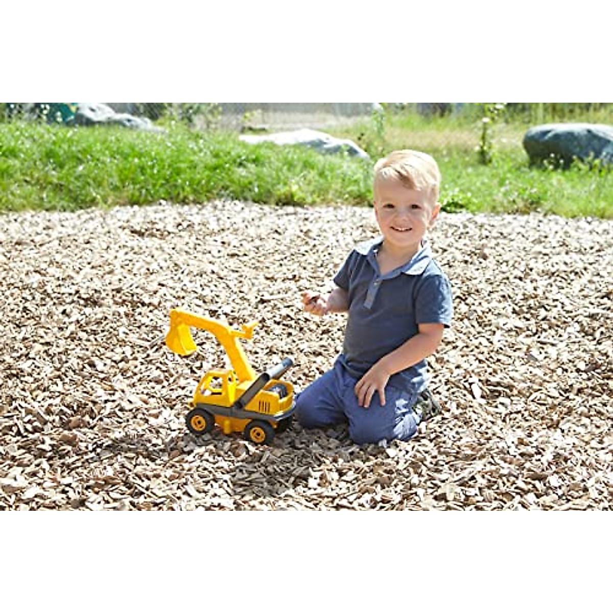 Lena Eco Active Backhoe - Durable UV-Protected Plastic & Noise-Canceling Tires, Enhances Fine Motor Skills, European Quality