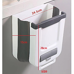 KiDaYuan Comes with a composting bin with 20 Garbage Bags, Trash cans, Foldable Kitchen and Bathroom Trash cans, Suitable for Camping, Office, Bedroom, Easy to Carry, White