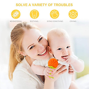 NASHRIO Baby Teething Toys Pack of 5 - Silicone BPA Free Natural Organic Freezer Safe Teethers for Newborn Infant, Soft & Textured - Babies Shower Gift