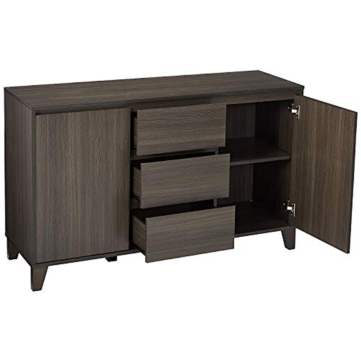 Kings Brand Furniture – Wood Buffet Server Cabinet Console Table, Oak Gray