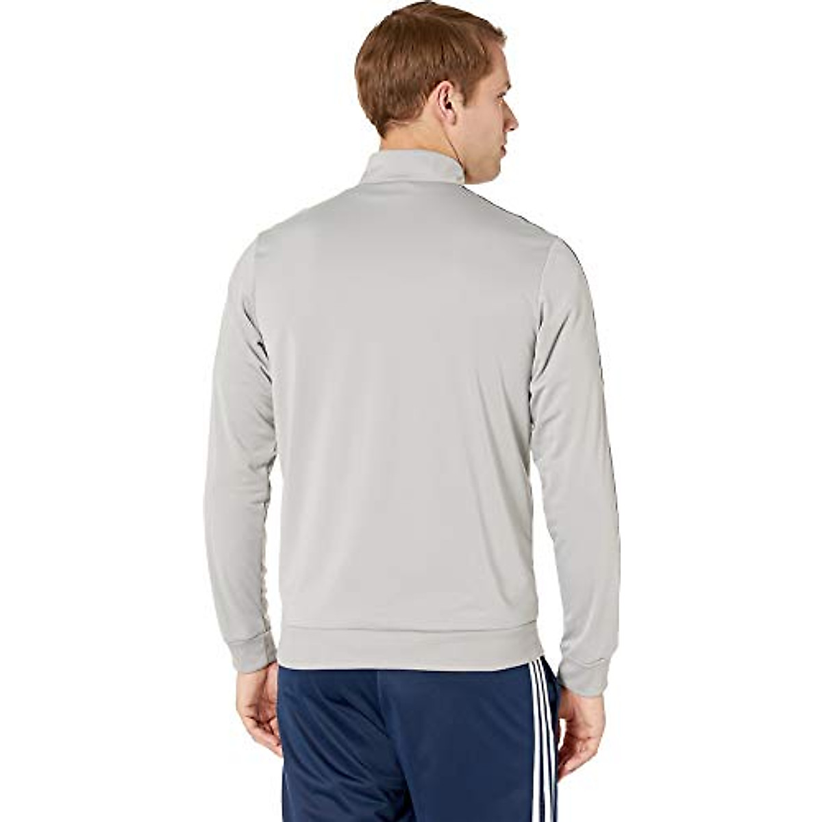 adidas Men’s Essentials 3-stripes Tricot Track Jacket, Medium Grey Heather/Solid Grey/Black, Medium