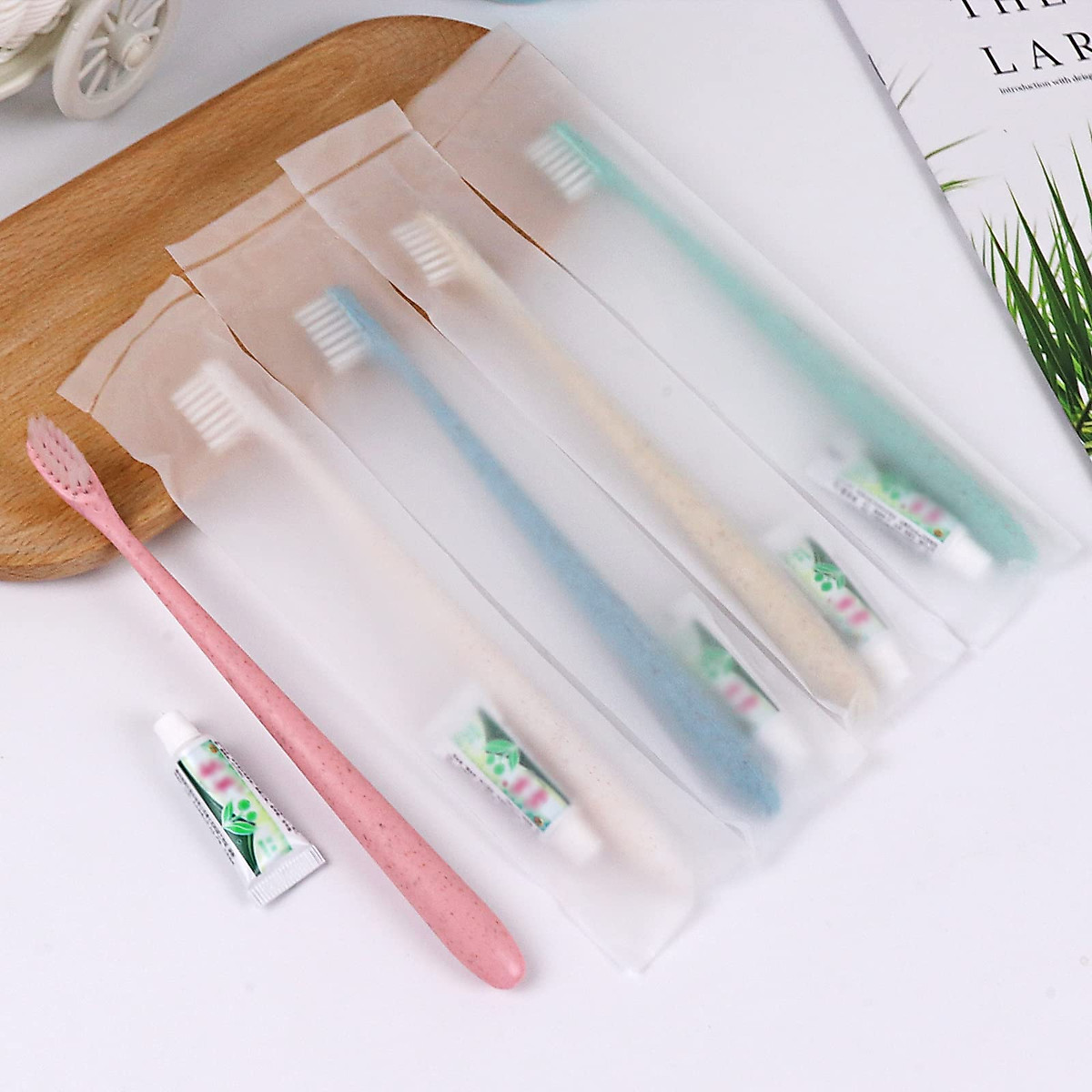 Disposable Toothbrush, Delicate Toothbrushes Bulk, Toothbrush in Bulk, Individually Packaged, Bulk Toothbrush and Toothpaste Sets Are Suitable for Use at Hotel, Home, Travel, Camping(30 Pieces)
