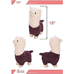 XIGUI 18" Alpaca Plush Toy, Llama Stuffed Animal Large Doll Plushie Hug Pillow Soft Fluffy Cushion Super Kawaii Gift for Birthday Girls and Lovers Washable (White)