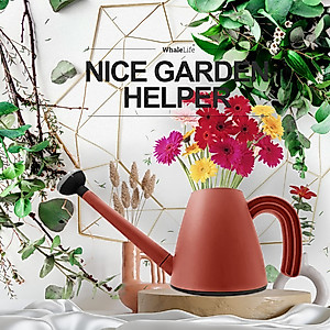 WhaleLife Indoor Watering Can for House Bonsai Plants (2.0L, Terra-Cotta Red)