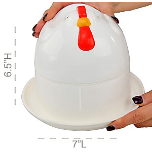 HOME-X Jumbo Hen-Shaped Microwave Egg Boiler with Lid, Cook 1 to 4 Eggs, Quick Hard Boiled Egg Maker, Breakfast Cooking Utensils
