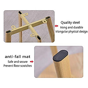 Dining Table & 4 Chairs, Compact Kitchen Table Set Bedroom Adults Commercial Restaurant Leather Seat Chair Round Small Wood Table Metal Frame Home Kitchen Office Negotiation Meeting (Color : Yellow)