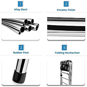 USTECH 2 Tier X-Shape Folding Luggage Rack | Heavy Duty Metal Stand with Nylon Straps and Rubber Feet for Added Stability | Suitcase Bag Holder for Guest Room, Bedroom, and Kitchen