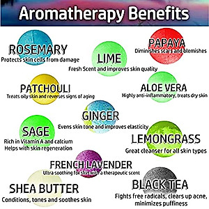 Bulk Bath Bombs Gift Set. Organic & Natural Spa Bath Bomb Set of 50. Individually Wrapped She Butter Bath Bombs Kit. Best Bath Bomb Women Men Teens Kids Sulfate Free Moisturizing Bath Balls Gift Set…