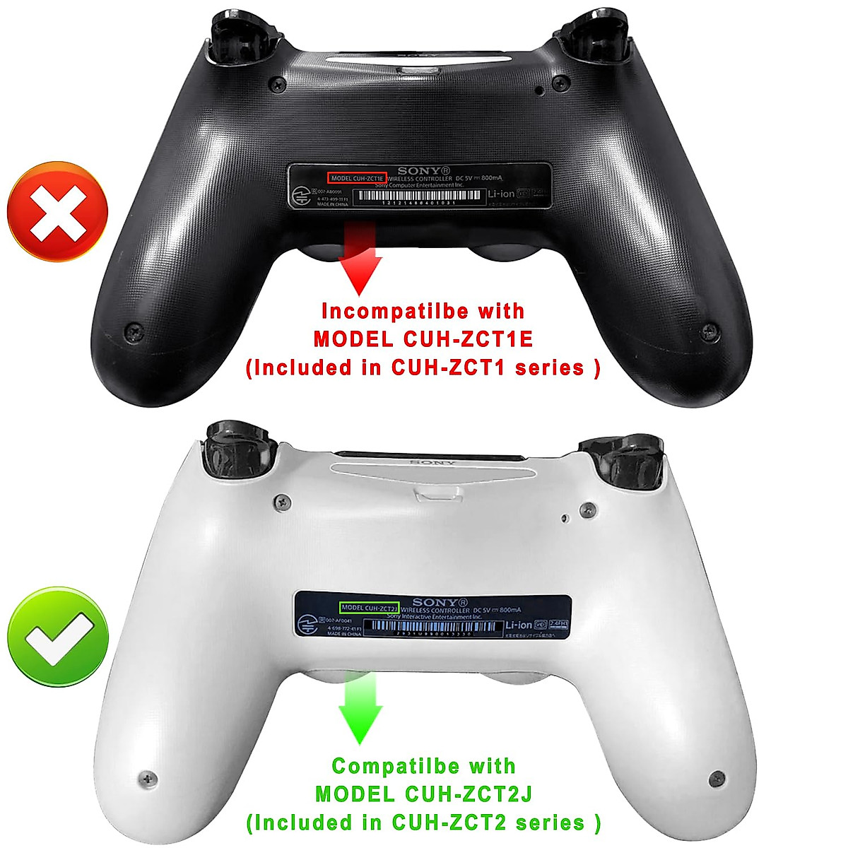 OSTENT 1000mAh 3.65V 3.7Wh Rechargeable Li-ion Battery Pack Replacement for Sony PS4 Pro/Slim CUH-ZCT2 Series Bluetooth Wireless Dual Shock Controller Second Generation New Version Small Connector