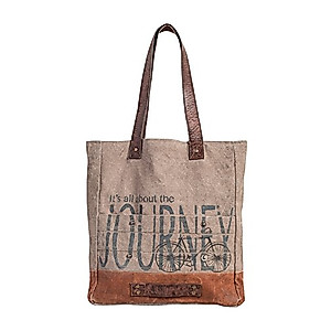 Mona B. Recycled, Upcycled Vintage Bike Canvas Collection with Vegan Leather Trim (All About The Journey Tote)