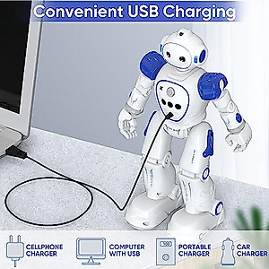 TSJLIKI Robot Toys: RC Robot for Kids Gesture Sensing Programmable Robot, USB Charging, Remote Control Toys for 5-15 Year Old Boys Girls Birthday