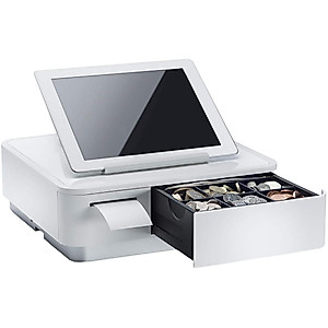 Star Micronics mPOP Integrated USB-C Lightning Receipt Printer & Cash Drawer with Tablet Stand - White