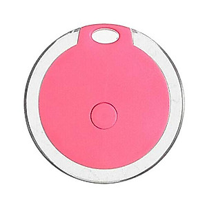 Larse Mini Cat/Dog GPS Tracking Locator, Small Portable Bluetooth Intelligent Anti-Lost Device for Luggages/Kid/Pet, Round Waterproof Bluetooth Alarm Device with Tracking Function (Pink, One Size)