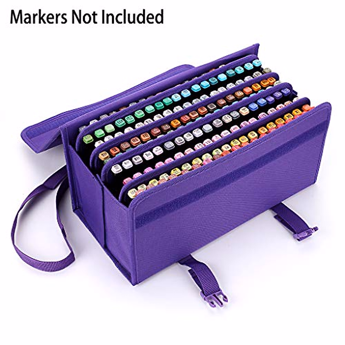 BTSKY New 171 Slots Marker Case Lipstick Organizer-Canvas Markers Holder for Markers and Sketch Markers Purple