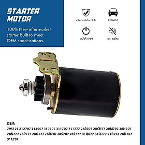 Starter Motor Replaces for 7HP-18HP Engines with OE Part # 795121 212707 212907 310707 311707 311777 28B707 28CH77 28M707 28N707 28N777 28P777 28Q777 28R707 28S707