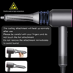 Amgnetic adsorption Hair Dryer attachments - Curling iron for Dyson Supersonic Hair dryer HD01 HD02 HD03 HD04 HD07 ，Hair Dryer professional attachments for Women Styling Natural，Contain 2 Curling Iron