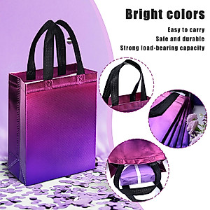 VGOODALL 16PCS Gift Bags with Handles, Iridescent Reusable Gift Bags Gradient Non-woven Bags with Glossy Finish - Perfect As Goodie Bags, Birthday Gift Bags, Party Favor Bags - 8x4x10