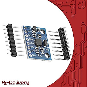 AZDelivery 3 x GY-521 MPU-6050 3 Axis Gyroscope and Accelerometer 6DOF Sensor Module 16 Bit AD Converter Data Output IIC I2C Compatible with Arduino and Raspberry Pi Including E-Book!