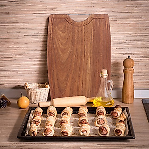 Wood Cutting Boards - Dimgamo Cutting Board For Kinchen With Juice Groove - No Splicing Of The Whole Wood - Real Black Sandalwood - 16×11 Inch