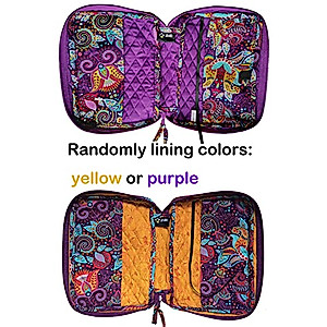 DIWI Quilted Bible Cover Extra Large Sizes 11.25 X 8.25 X 2.75 Inches Good Book Case (XL, C1 Purple Garden)