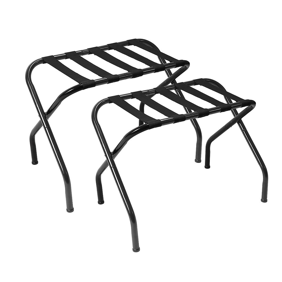 InHomFu Luggage Rack, Pack of 2, Heavy-Duty Metal Suitcase Stand, X-Type Folding Luggage Stand, Luggage Holder for Guest Room, Bedroom, Hotel, Holds up to 110 lb, Black