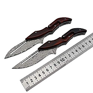 MASALONG Residual Wings KNI191 Damascus folding collection knife (Straight back)