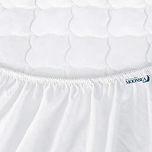 Deep Pocket Queen Mattress Pad and 3pcs Queen Sheet Set, Extra Thick Quilted Mattress Topper Air Mattress Cover, Sheets with Pockets on Side, Fits 16 to 24 Inch Pillow Top Mattress