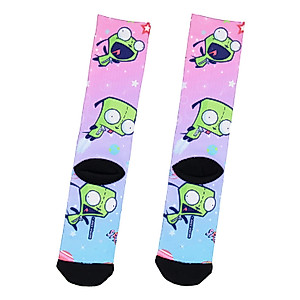 Bioworld Invader Zim Mens' Gir Space Men's Athletic Mid-Calf Crew Socks