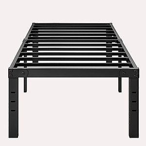 Chezisam Heavy Duty Twin Size Bed Frame 18 "High Metal Platform Bed Sturdy Steel Slat Mattress Base,with Bed Bottom Storage Space,No Box Spring Needed,Quick Installation,Non-Slip Noiseless