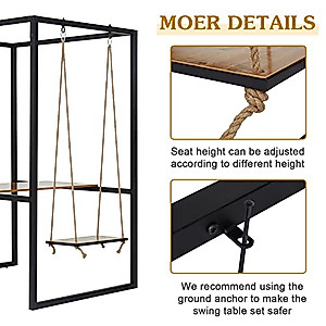 Kinfant Outdoor Patio Swing Chairs - Garden Chair Set with Table for Adults 2 Person Swing Set