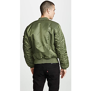 Alpha Industries MA-1 Slim Fit Bomber Flight Jacket - Fighter Pilot Flight Jacket - Sage, M