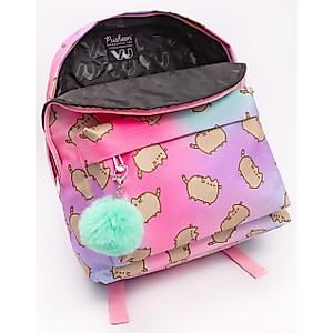 Pusheen Backpack Cat Pom Pom Keyring Pink Rucksack 16”