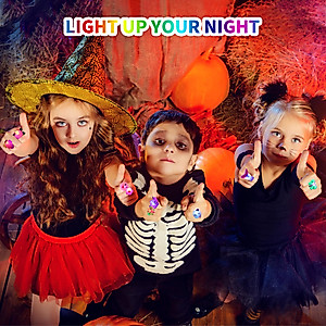 NEEW 50 Pcs LED Light Up Ring Bulk Toys, Glow in The Dark Party Supplies, Party Favors for Adults Kids Pinata Filler Goody Bag Stuffers Random Patterns