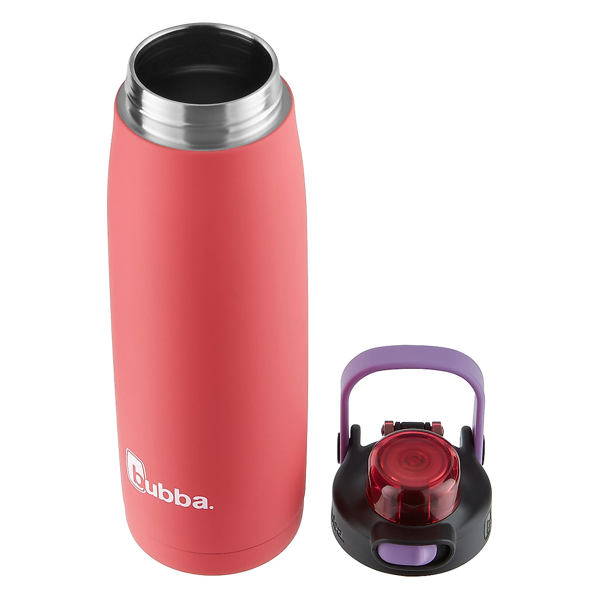 Bubba Radiant Stainless Steel Water Bottle with Push-Button Chug Lid 24oz., Electric Berry Rubberized