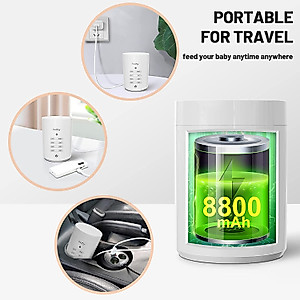 Bioby Portable Bottle Warmer, Baby Bottle Warmer with 3 Adapters, 3 Min Fast Heating for Breastmilk, Formula and Water, Accurate Temperature Control, Travel Bottle Warmer On The Go