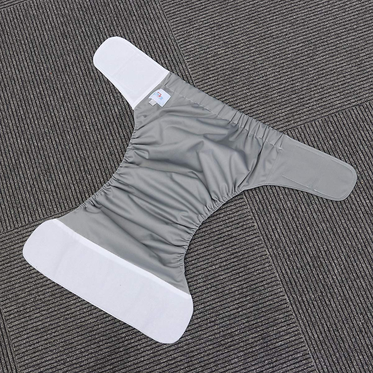 Healifty Reusable Adult Incontinence Underwear: Reusable Adults Cloth Diapers Large Adjustable Nappy Absorbent Urinary Briefs Pants for Women Men Disabled M Grey