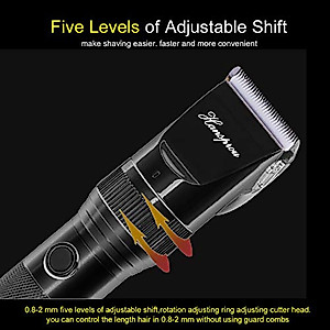 Hansprou Dog Shaver Clippers High Power Dog Clipper for Thick Heavy Coats Low Noise Plug-in Pet Trimmer Pet Professional Grooming Clippers with Guard Combs Brush for Dogs Cats and Other Animals