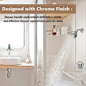 H79 Faucet Handle Compatible with Delta Tub & Shower Single Metal Lever Handle, Shower Handle Replacement for Delta 1300/1400 Series Tub Faucet, Shower Replacement Parts with Screw & Wrench