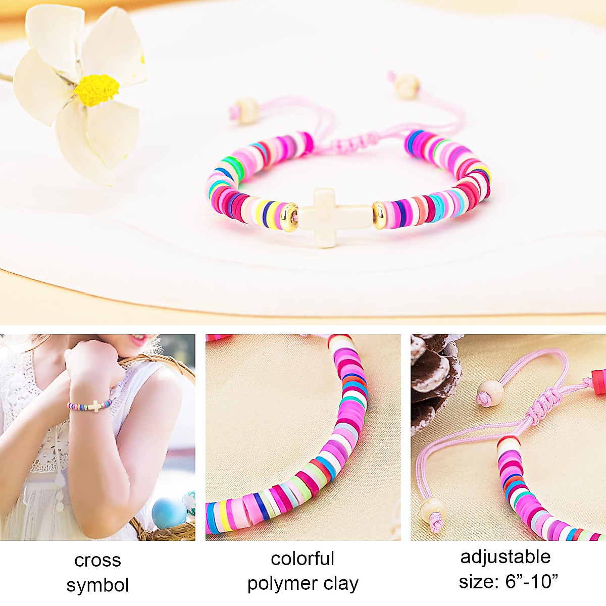 TOLOWOBK Easter Basket Stuffers for Toddler Teens Girls Egg Fillers Cross Bracelet Christian Easter Basket Essentials Gifts for Kids Jesus WWJD Bracelets Religious Catholic Gifts for Teen Girls Boys