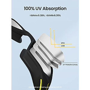 COPOZZ Men's Swim Goggles, Swimming Goggles Anti-fog No Leaking UV Protection for Adult men-Black(Mirrored)