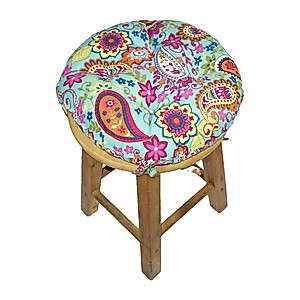 NVEOP Round Bar Stool Cushion with 4 Ties 12 inch, Comfortable Sitting for Round Wooden or Metal Stools, Make Your Old Stool New(Stool Cushion only, Stool not Included) (Color A, 12")