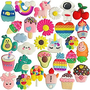 monochef Shoe Charms for Girls Teens: 30 Pack Random Different Cute Shoe Decoration Charms, Shoe Charm, Charms for Shoes Bracelet Wristband Party Favors Gifts Boys Kids Adults