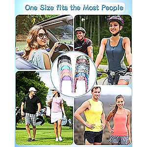 14 Pieces Women Cooling Shawl Arm Sleeve with Finger Hole Anti-UV Golf Cooling Shawl Arm Sleeve Sun Protection Breathable and Comfortable for Golfing, Driving, Riding, Fishing, 14 Colors