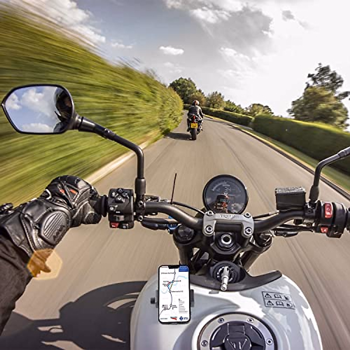 Mippko Magnetic Motorcycle Phone Holder,Strong Magnetic Attracts Tank, Non-Slip & Anti-Scratch,Compatible with 3.5~7.5" iPhone/Samsung Galaxy/Nexus/HTC/LG, One Adhesive Metal Plate Attached