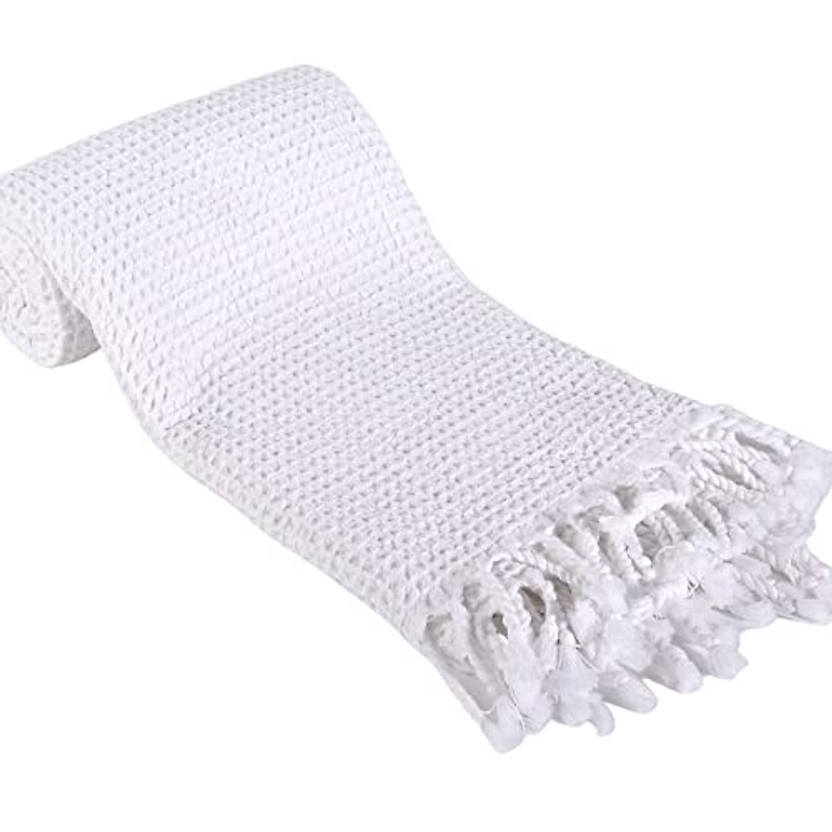 Püskül - Turkish Beach Towels Oversized Waffle - Softest 100% Turkish Cotton - 33x67 inch - White - Pack of 3 (3)